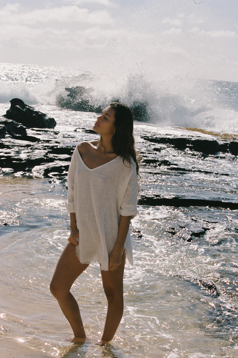 Elna Mini Caftan l Shell — Shipwrecked Kauai