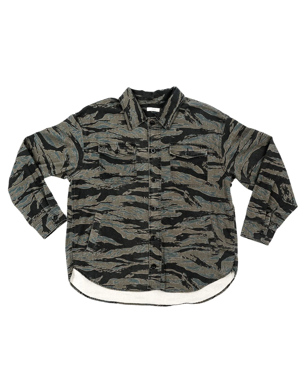 Bucky Camo Split Hem Shirt Jacket | Ocean Tiger Camo — Shipwrecked Kauai