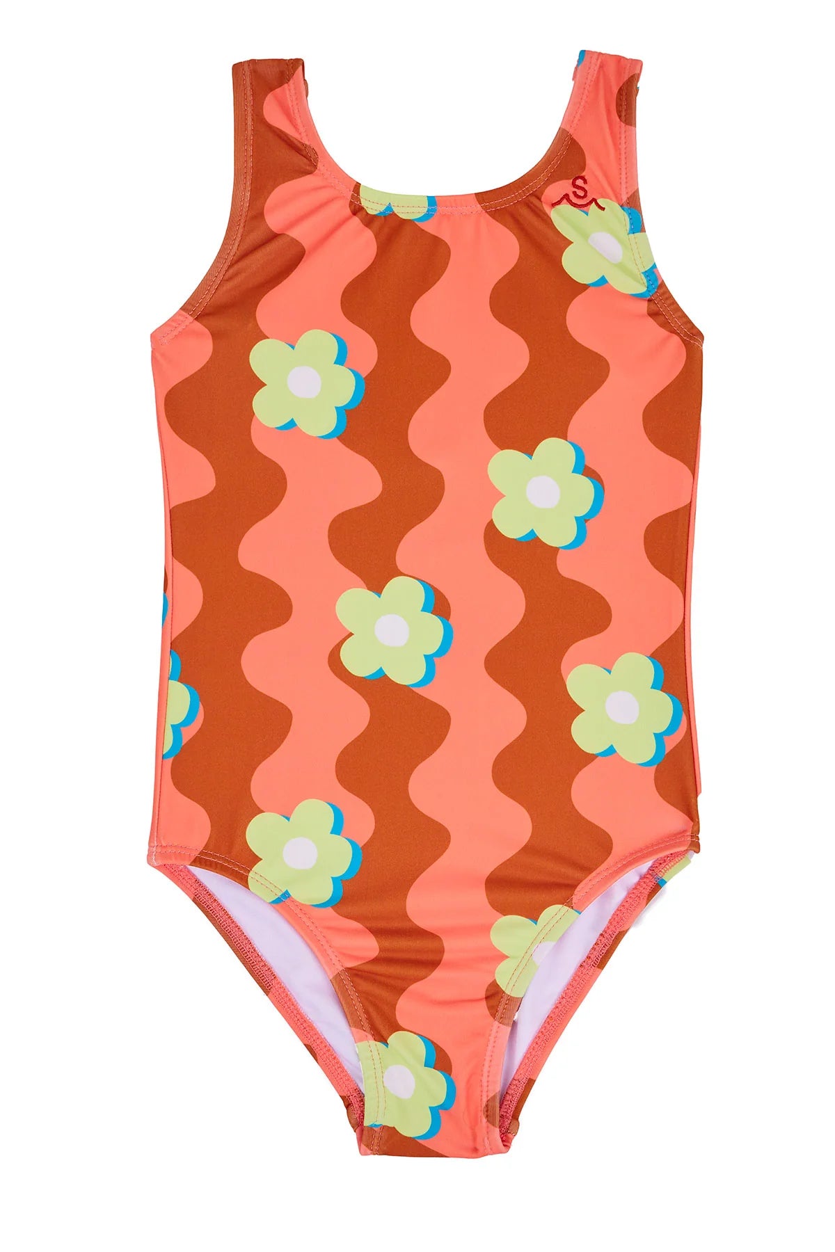 Wavy Daisy Swimsuit | Coral — Shipwrecked Kauai